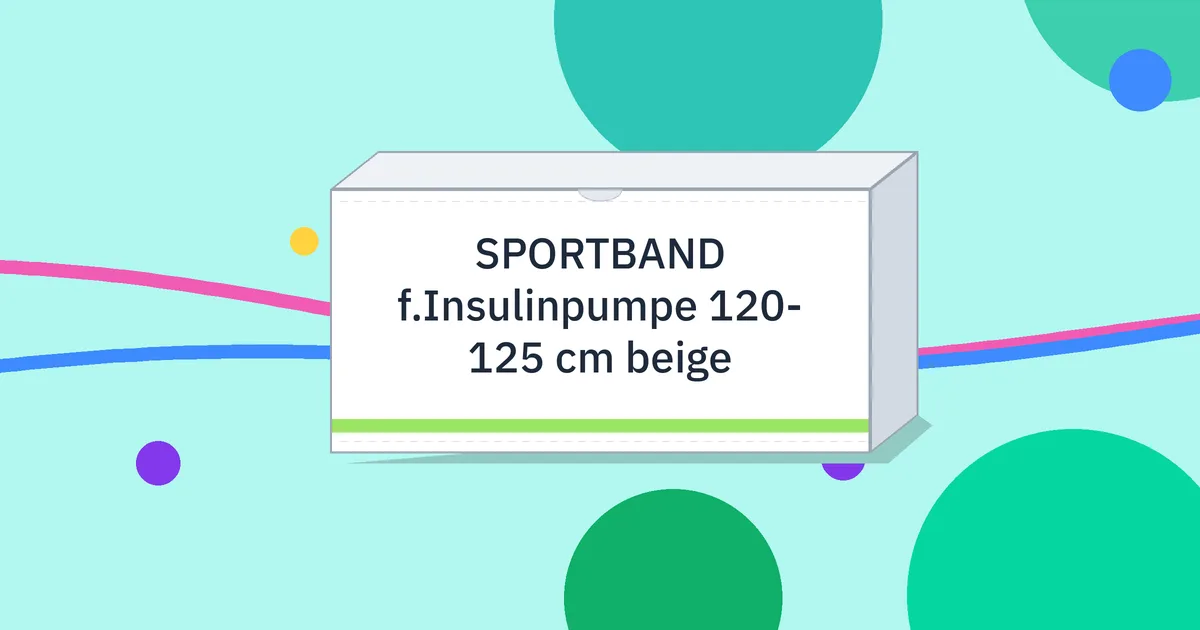 Symbolbild: Packung mit der Aufschrift SPORTBAND f.Insulinpumpe 120-125 cm beige (PZN 12461396) – Verfügbarkeit und Bezug in Apotheken in Frankfurt am Main