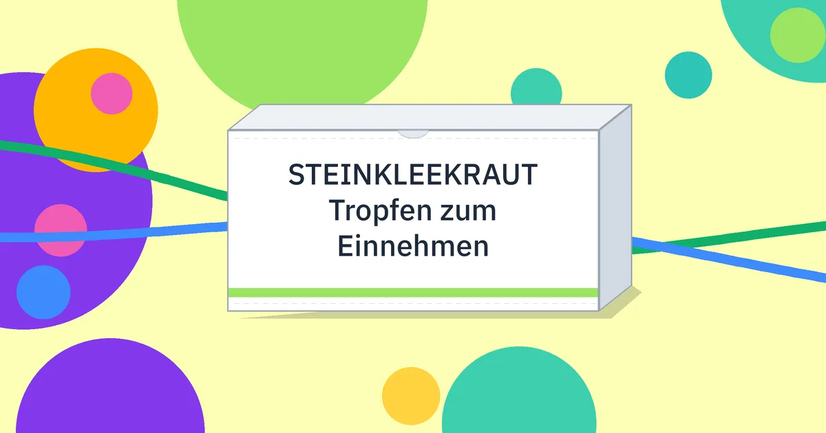 Symbolbild: Packung mit der Aufschrift STEINKLEEKRAUT Tropfen zum Einnehmen (PZN 11602529) – Verfügbarkeit und Bezug in Apotheken in Frankfurt am Main