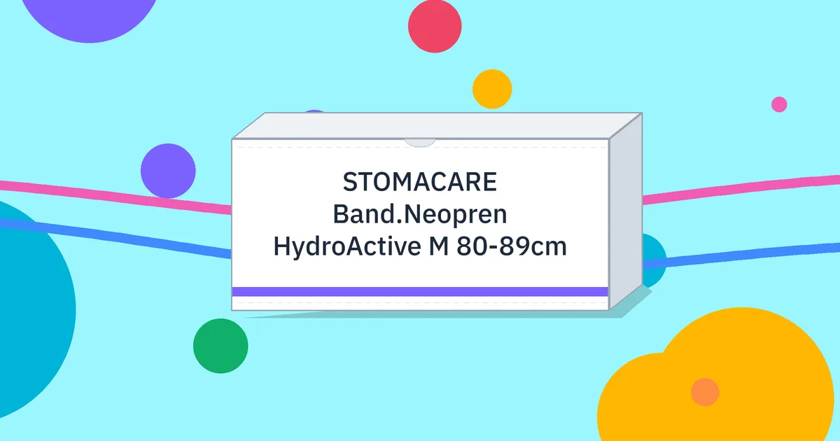 Symbolbild: Packung mit der Aufschrift STOMACARE Band.Neopren HydroActive M 80-89cm (PZN 15254976) – Verfügbarkeit und Bezug in Apotheken in Frankfurt am Main