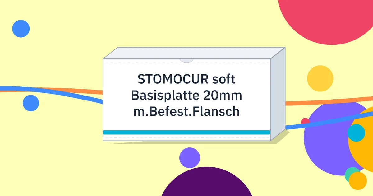 Symbolbild: Packung mit der Aufschrift STOMOCUR soft Basisplatte 20mm m.Befest.Flansch (PZN 06198061) – Verfügbarkeit und Bezug in Apotheken in Frankfurt am Main