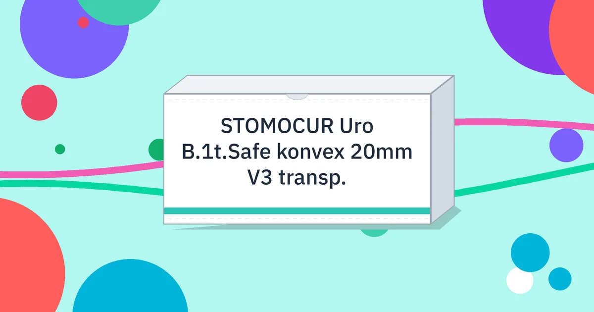 Symbolbild: Packung mit der Aufschrift STOMOCUR Uro B.1t.Safe konvex 20mm V3 transp. (PZN 16622577) – Verfügbarkeit und Bezug in Apotheken in Frankfurt am Main