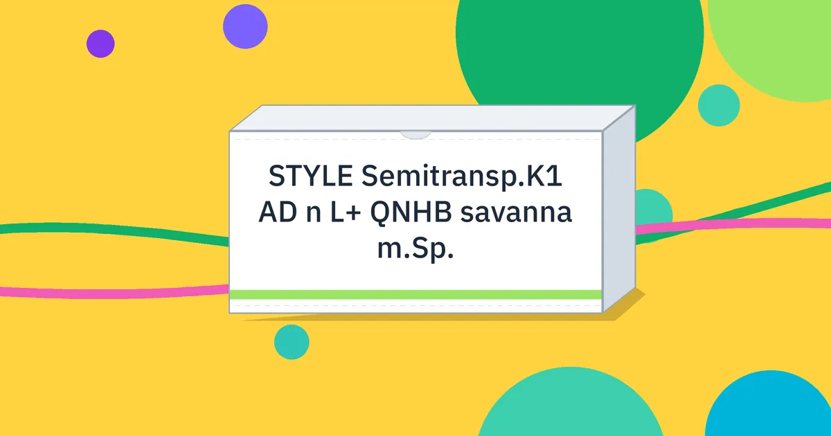 Symbolbild: Packung mit der Aufschrift STYLE Semitransp.K1 AD n L+ QNHB savanna m.Sp. (PZN 18870693) – Verfügbarkeit und Bezug in Apotheken in Frankfurt am Main