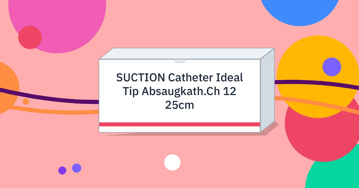 Symbolbild: Packung mit der Aufschrift SUCTION Catheter Ideal Tip Absaugkath.Ch 12 25cm (PZN 18495143) – Verfügbarkeit und Bezug in Apotheken in Frankfurt am Main