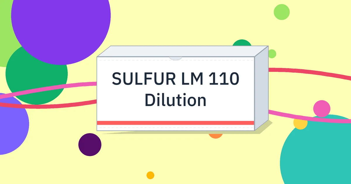 Symbolbild: Packung mit der Aufschrift SULFUR LM 110 Dilution (PZN 13210207) – Verfügbarkeit und Bezug in Apotheken in Frankfurt am Main