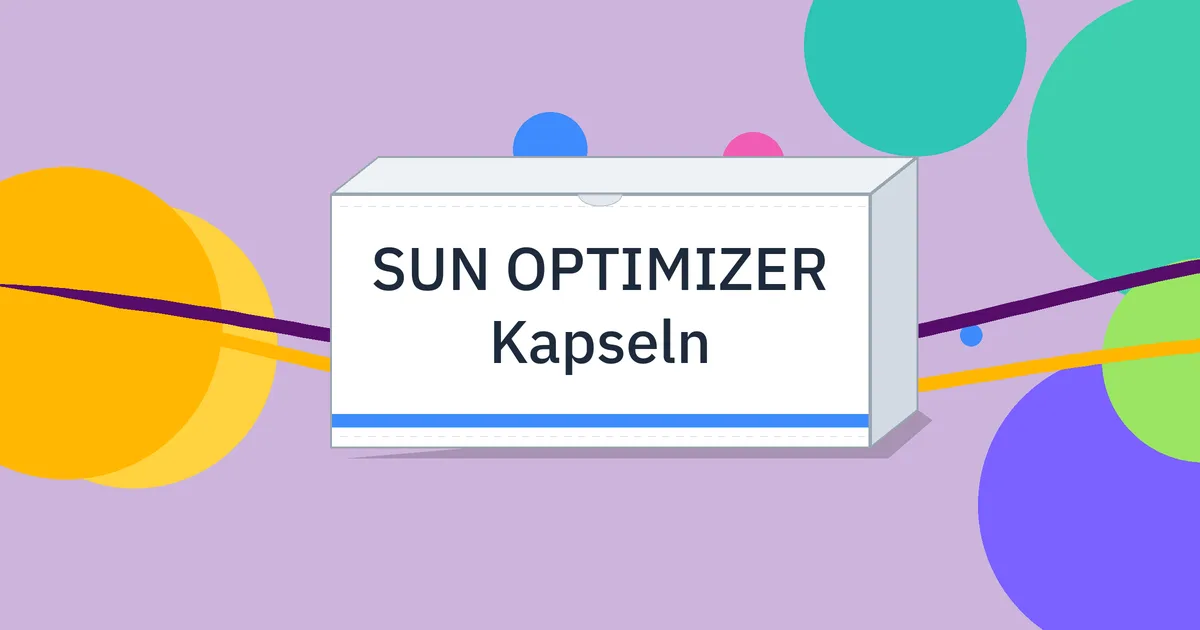 Symbolbild: Packung mit der Aufschrift SUN OPTIMIZER Kapseln (PZN 01034521) – Verfügbarkeit und Bezug in Apotheken in Frankfurt am Main