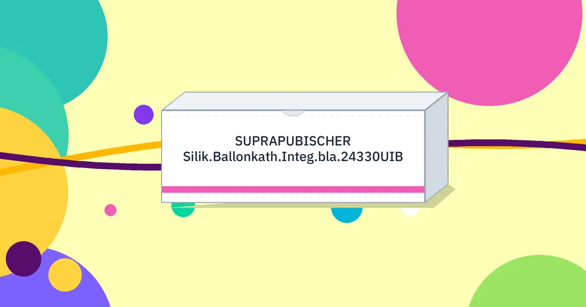 Symbolbild: Packung mit der Aufschrift SUPRAPUBISCHER Silik.Ballonkath.Integ.bla.24330UIB (PZN 07797935) – Verfügbarkeit und Bezug in Apotheken in Frankfurt am Main