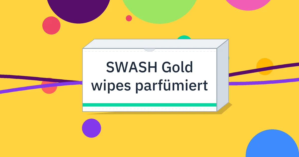 Symbolbild: Packung mit der Aufschrift SWASH Gold wipes parfümiert (PZN 16664601) – Verfügbarkeit und Bezug in Apotheken in Frankfurt am Main