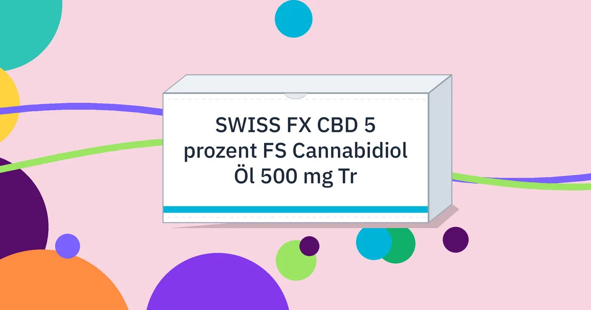 Symbolbild: Packung mit der Aufschrift SWISS FX CBD 5 prozent FS Cannabidiol Öl 500 mg Tr (PZN 19080510) – Verfügbarkeit und Bezug in Apotheken in Frankfurt am Main