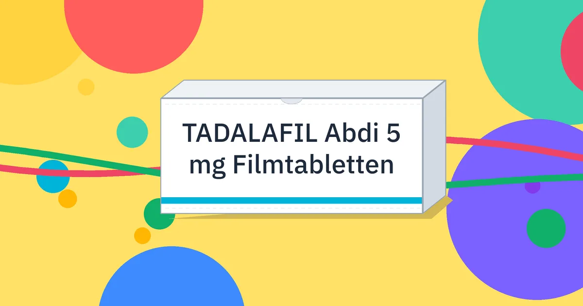 Symbolbild: Packung mit der Aufschrift TADALAFIL Abdi 5 mg Filmtabletten (PZN 17874683) – Verfügbarkeit und Bezug in Apotheken in Frankfurt am Main