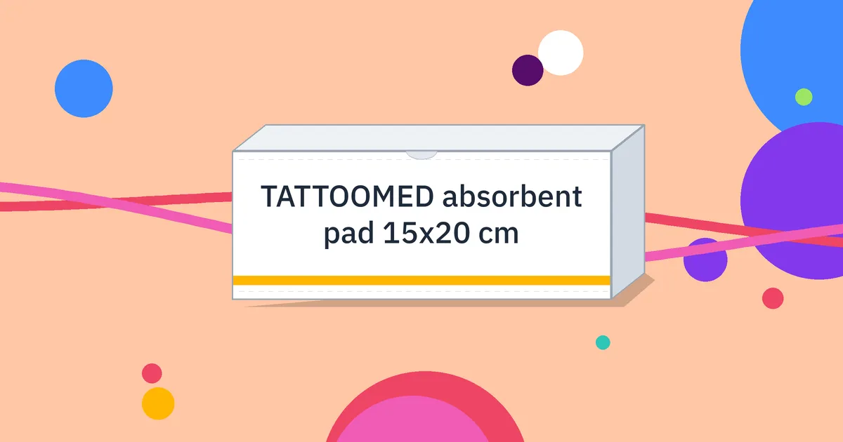 Symbolbild: Packung mit der Aufschrift TATTOOMED absorbent pad 15x20 cm (PZN 19289196) – Verfügbarkeit und Bezug in Apotheken in Frankfurt am Main