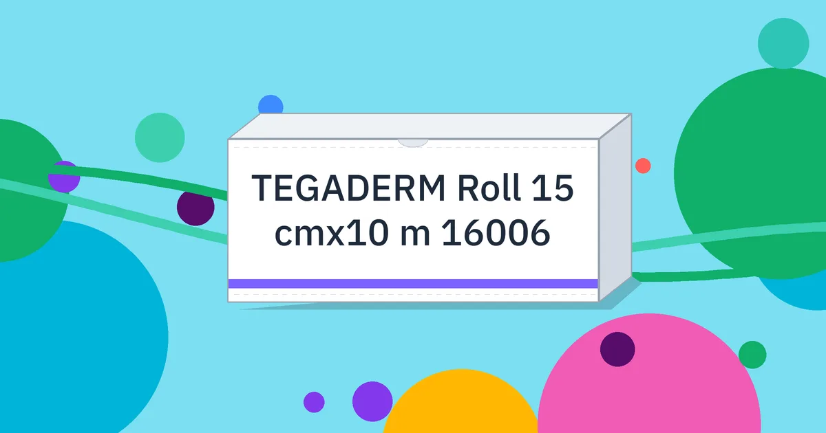 Symbolbild: Packung mit der Aufschrift TEGADERM Roll 15 cmx10 m 16006 (PZN 09007854) – Verfügbarkeit und Bezug in Apotheken in Frankfurt am Main