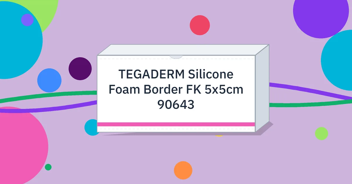 Symbolbild: Packung mit der Aufschrift TEGADERM Silicone Foam Border FK 5x5cm 90643 (PZN 13229135) – Verfügbarkeit und Bezug in Apotheken in Frankfurt am Main