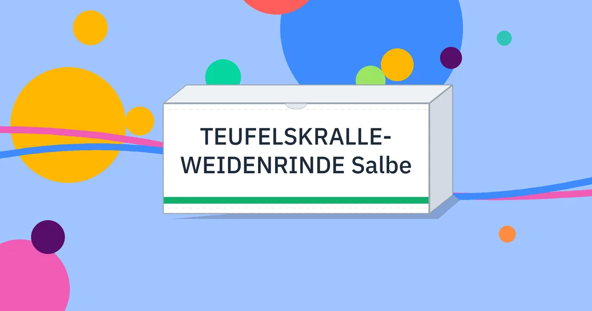 Symbolbild: Packung mit der Aufschrift TEUFELSKRALLE-WEIDENRINDE Salbe (PZN 18396547) – Verfügbarkeit und Bezug in Apotheken in Frankfurt am Main