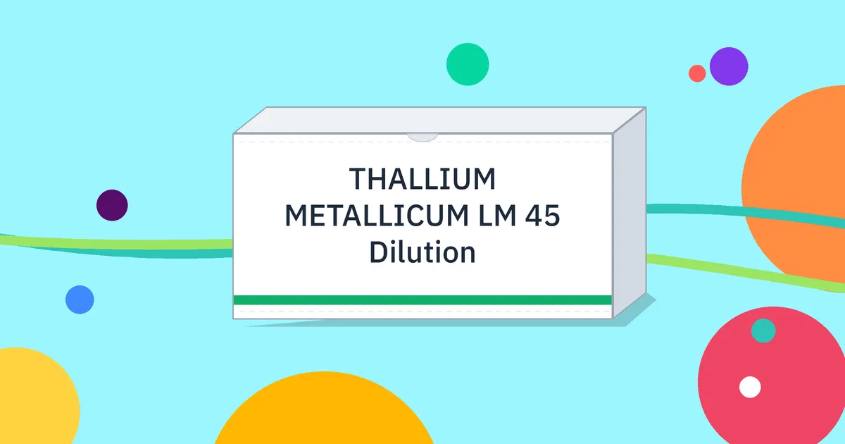 Symbolbild: Packung mit der Aufschrift THALLIUM METALLICUM LM 45 Dilution (PZN 13218634) – Verfügbarkeit und Bezug in Apotheken in Frankfurt am Main