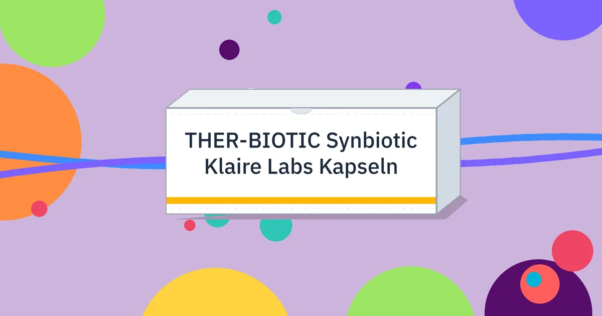 Symbolbild: Packung mit der Aufschrift THER-BIOTIC Synbiotic Klaire Labs Kapseln (PZN 17283918) – Verfügbarkeit und Bezug in Apotheken in Frankfurt am Main