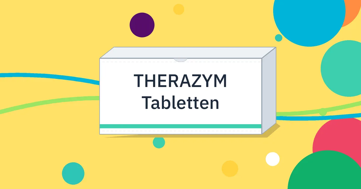 Symbolbild: Packung mit der Aufschrift THERAZYM Tabletten (PZN 02471318) – Verfügbarkeit und Bezug in Apotheken in Frankfurt am Main