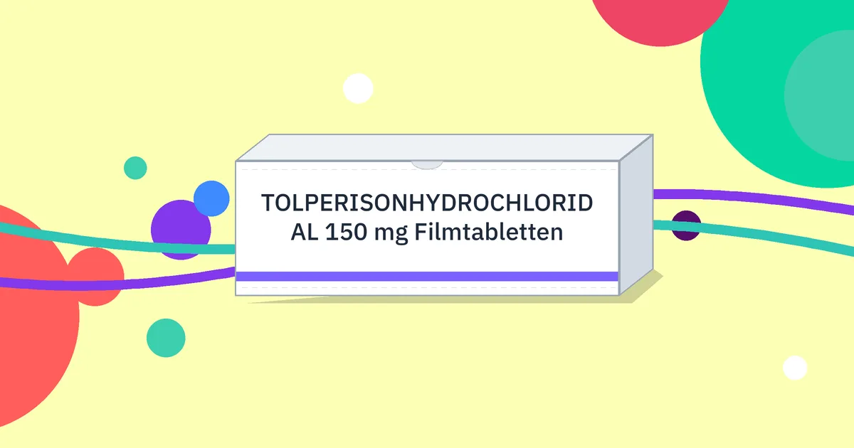 Symbolbild: Packung mit der Aufschrift TOLPERISONHYDROCHLORID AL 150 mg Filmtabletten (PZN 05705389) – Verfügbarkeit und Bezug in Apotheken in Frankfurt am Main