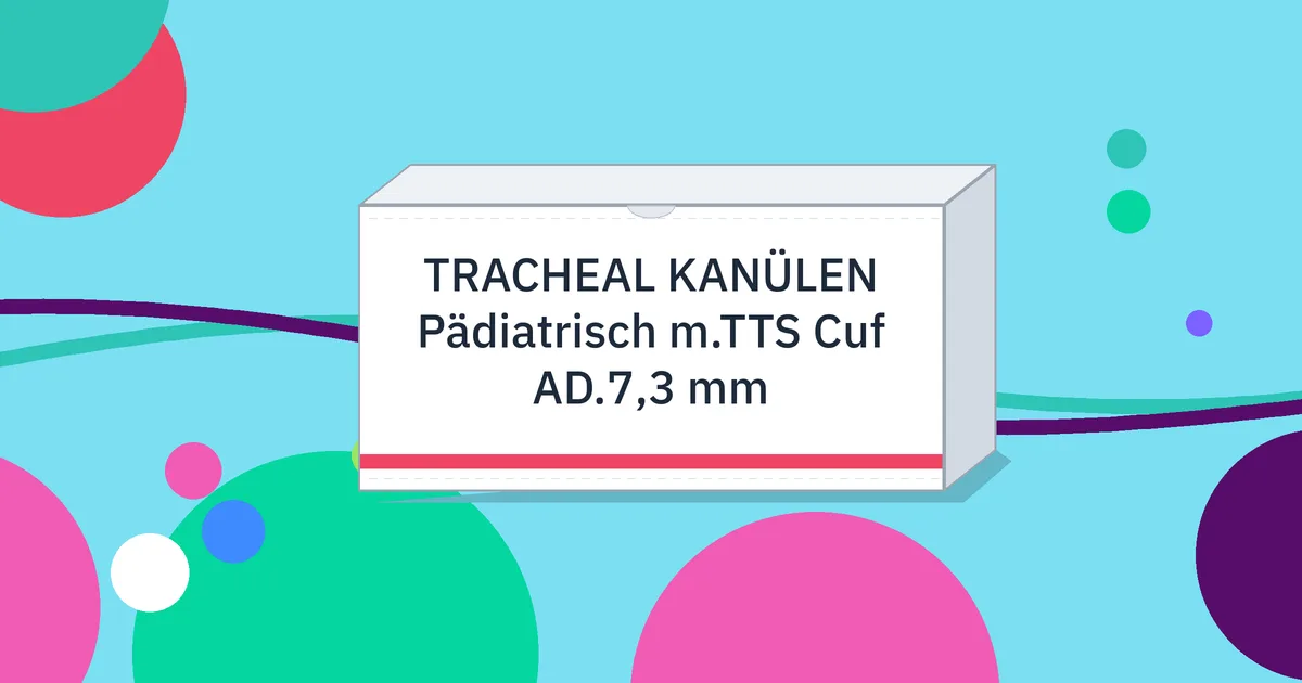 Symbolbild: Packung mit der Aufschrift TRACHEAL KANÜLEN Pädiatrisch m.TTS Cuf AD.7,3 mm (PZN 09217600) – Verfügbarkeit und Bezug in Apotheken in Frankfurt am Main