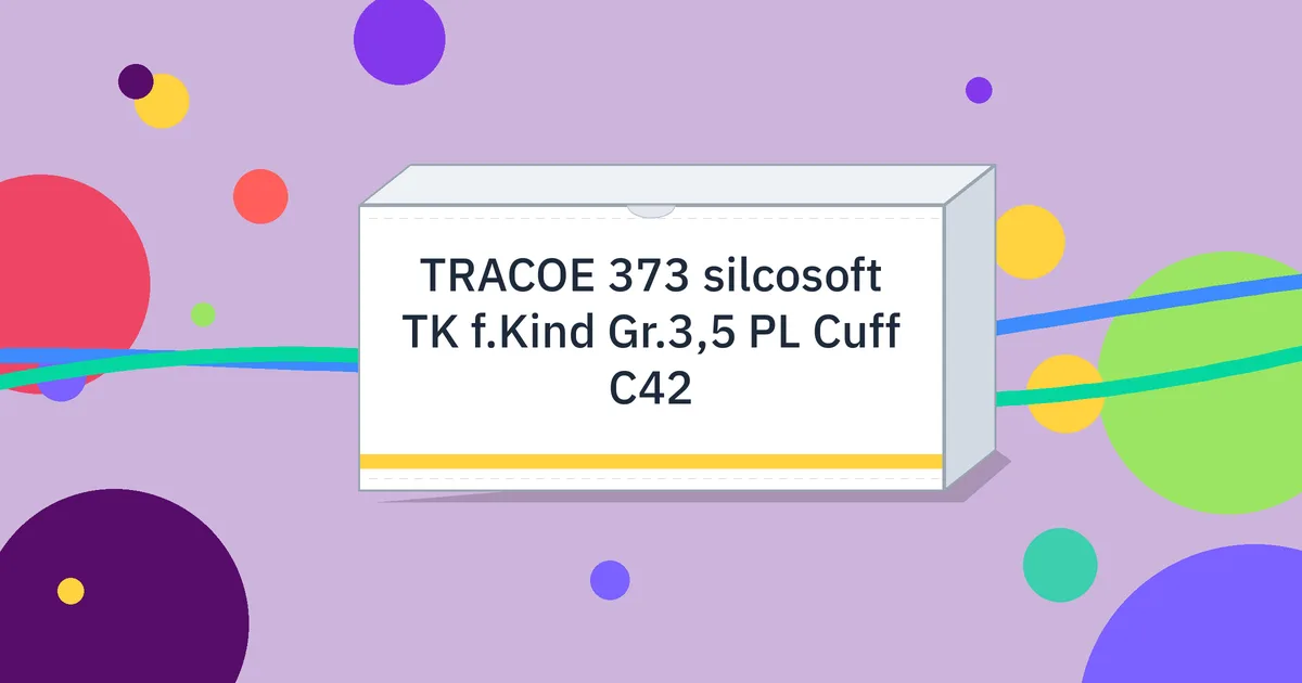 Symbolbild: Packung mit der Aufschrift TRACOE 373 silcosoft TK f.Kind Gr.3,5 PL Cuff C42 (PZN 14317077) – Verfügbarkeit und Bezug in Apotheken in Frankfurt am Main