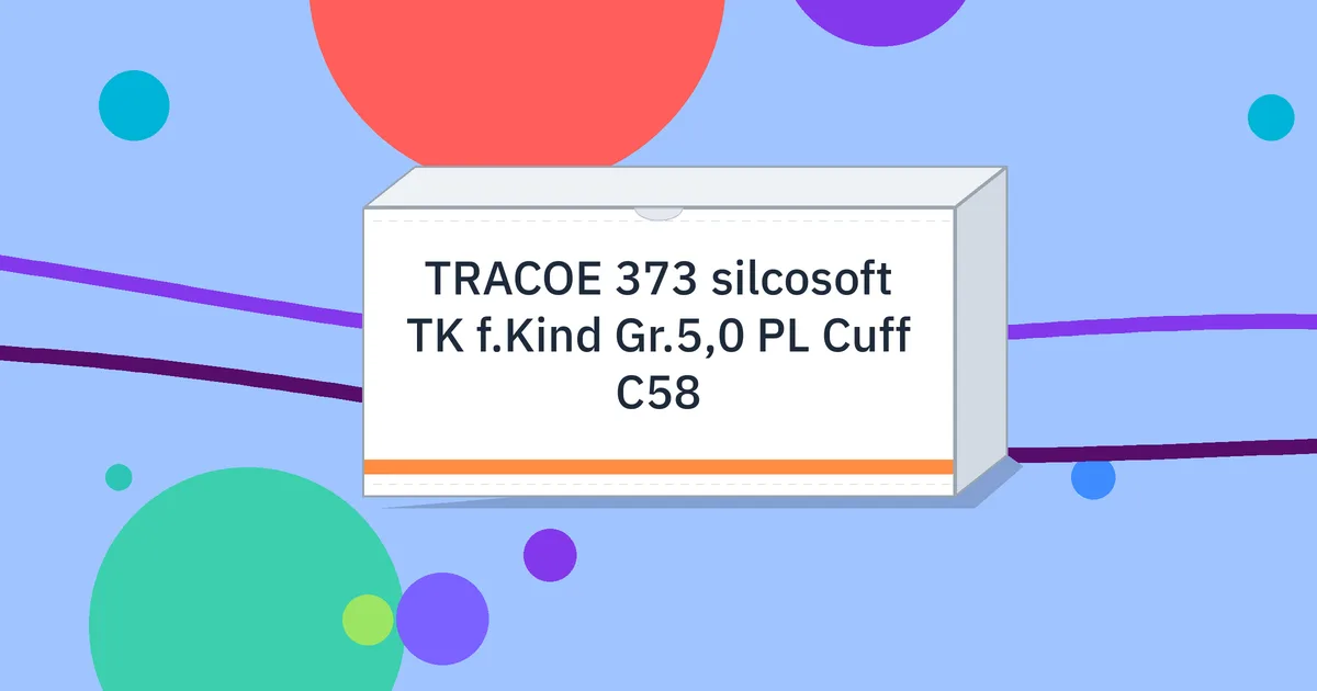 Symbolbild: Packung mit der Aufschrift TRACOE 373 silcosoft TK f.Kind Gr.5,0 PL Cuff C58 (PZN 14317485) – Verfügbarkeit und Bezug in Apotheken in Frankfurt am Main