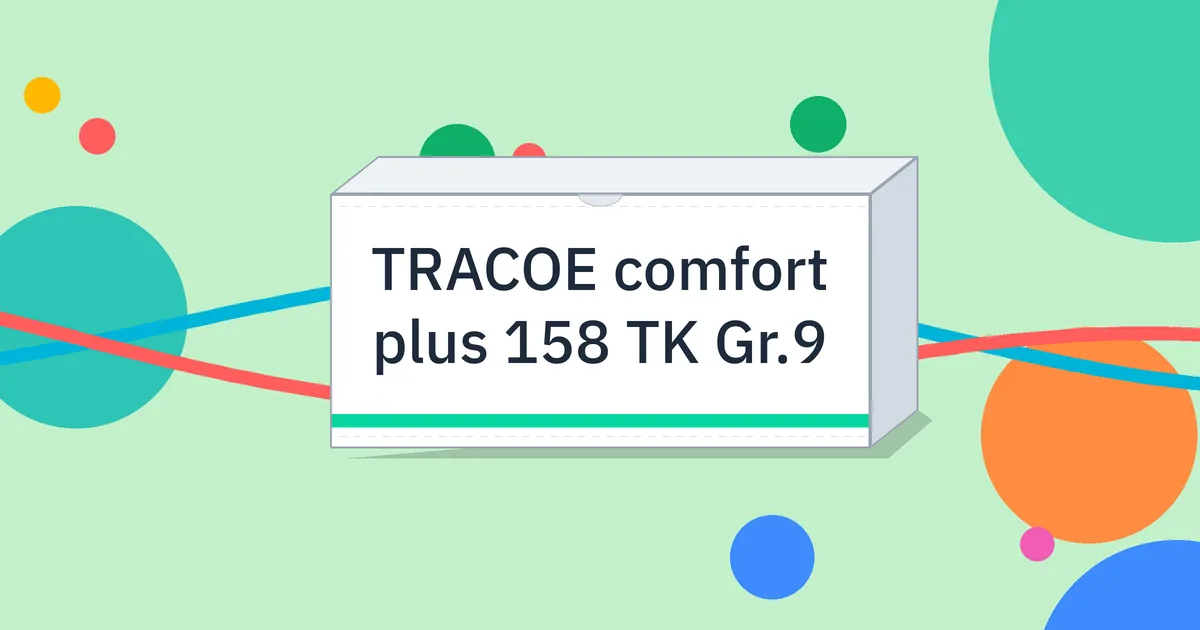 Symbolbild: Packung mit der Aufschrift TRACOE comfort plus 158 TK Gr.9 (PZN 10750587) – Verfügbarkeit und Bezug in Apotheken in Frankfurt am Main