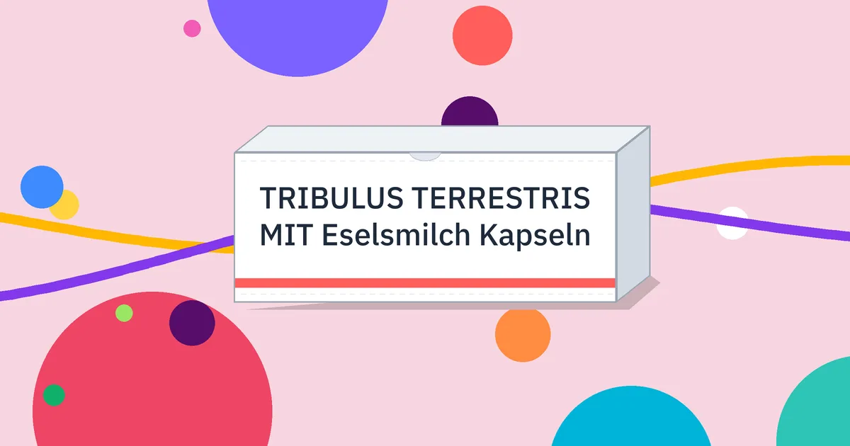 Symbolbild: Packung mit der Aufschrift TRIBULUS TERRESTRIS MIT Eselsmilch Kapseln (PZN 19399789) – Verfügbarkeit und Bezug in Apotheken in Frankfurt am Main