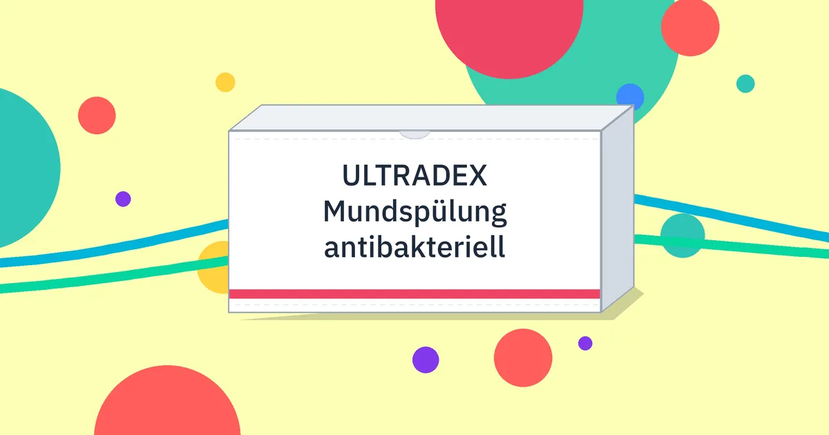 Symbolbild: Packung mit der Aufschrift ULTRADEX Mundspülung antibakteriell (PZN 00351751) – Verfügbarkeit und Bezug in Apotheken in Frankfurt am Main