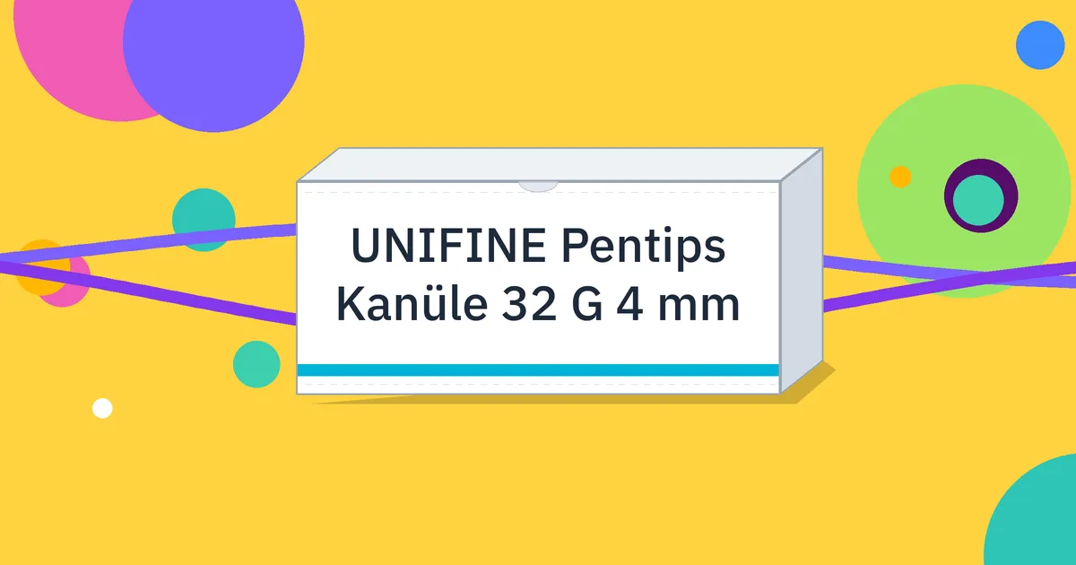 Symbolbild: Packung mit der Aufschrift UNIFINE Pentips Kanüle 32 G 4 mm (PZN 19697570) – Verfügbarkeit und Bezug in Apotheken in Frankfurt am Main