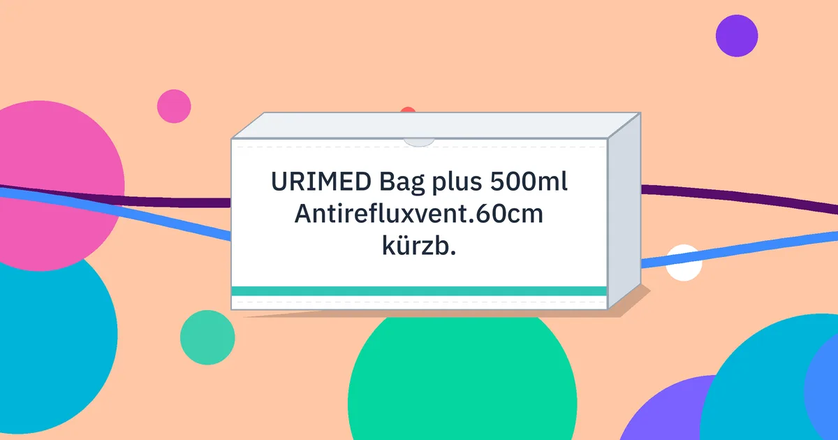 Symbolbild: Packung mit der Aufschrift URIMED Bag plus 500ml Antirefluxvent.60cm kürzb. (PZN 17270005) – Verfügbarkeit und Bezug in Apotheken in Frankfurt am Main