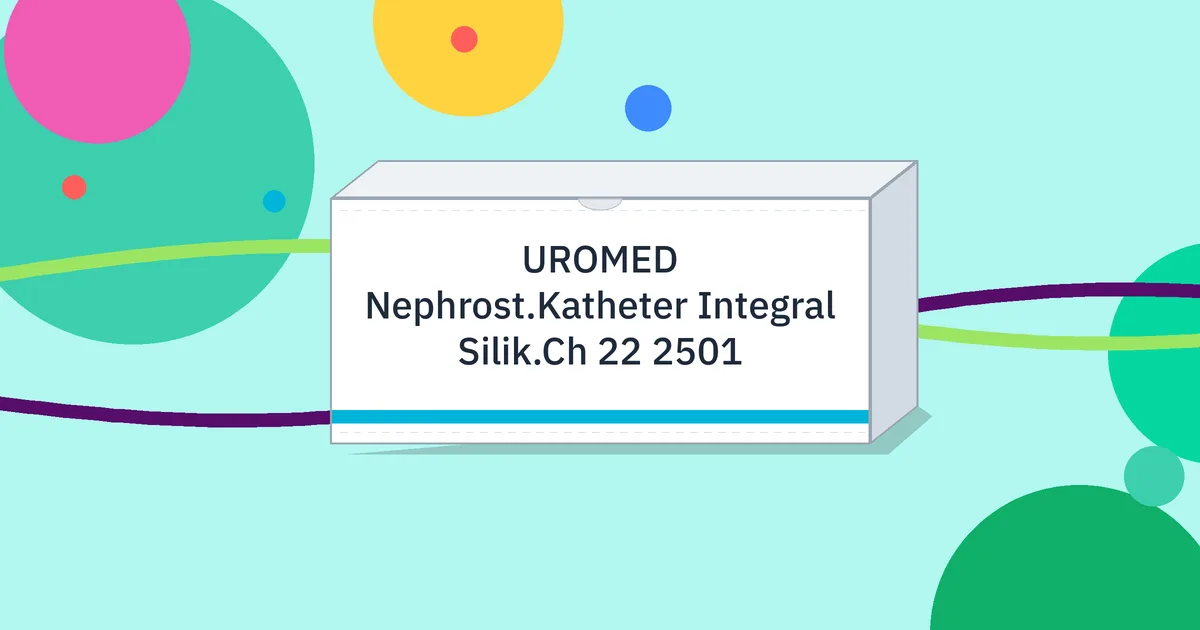 Symbolbild: Packung mit der Aufschrift UROMED Nephrost.Katheter Integral Silik.Ch 22 2501 (PZN 04741845) – Verfügbarkeit und Bezug in Apotheken in Frankfurt am Main