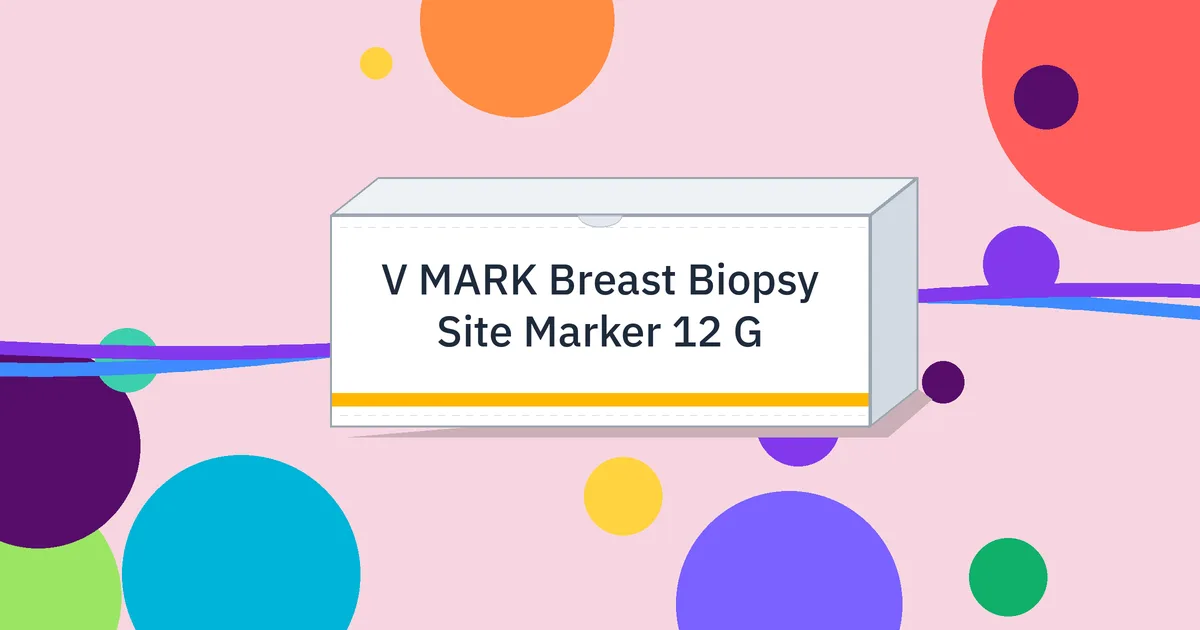 Symbolbild: Packung mit der Aufschrift V MARK Breast Biopsy Site Marker 12 G (PZN 06771980) – Verfügbarkeit und Bezug in Apotheken in Frankfurt am Main