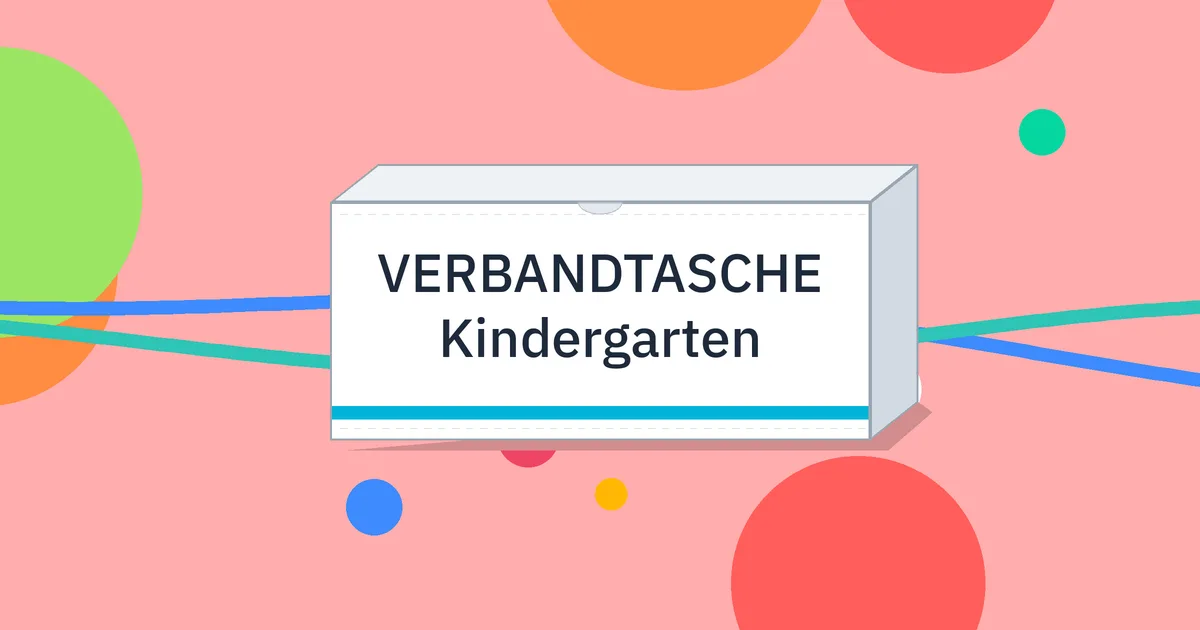 Symbolbild: Packung mit der Aufschrift VERBANDTASCHE Kindergarten (PZN 13250336) – Verfügbarkeit und Bezug in Apotheken in Frankfurt am Main