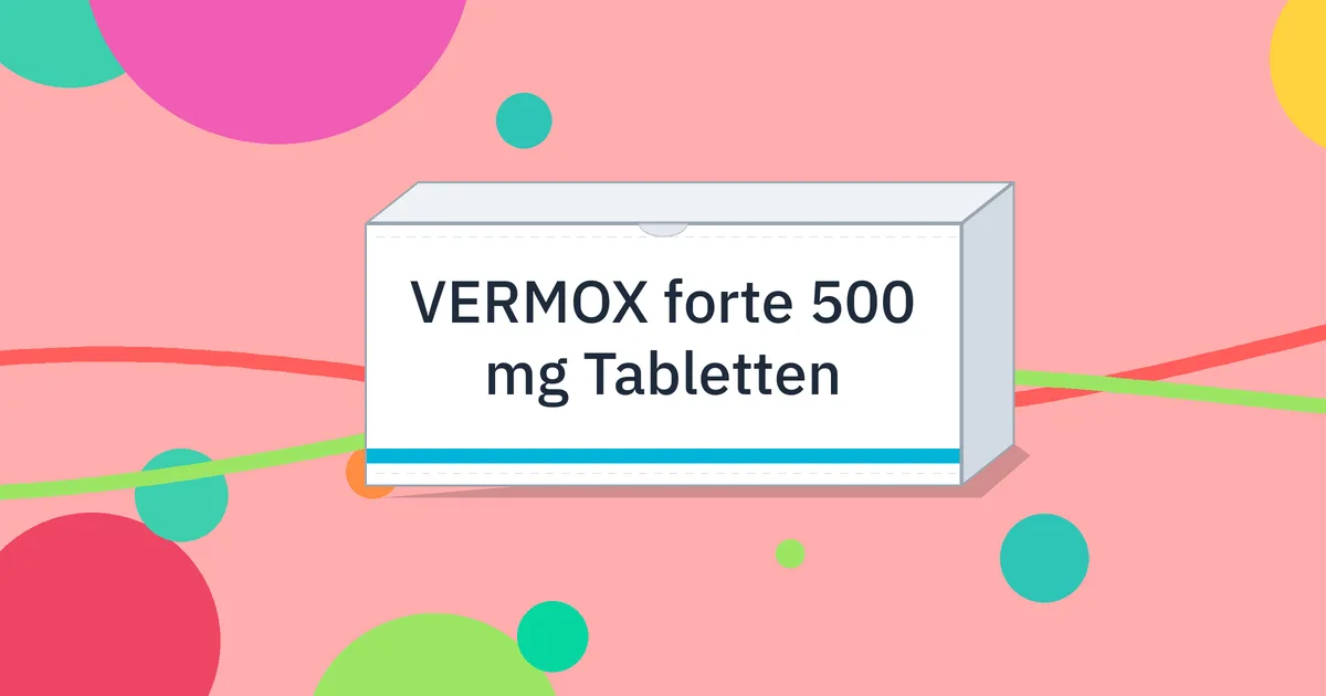 Symbolbild: Packung mit der Aufschrift VERMOX forte 500 mg Tabletten (PZN 06158073) – Verfügbarkeit und Bezug in Apotheken in Frankfurt am Main