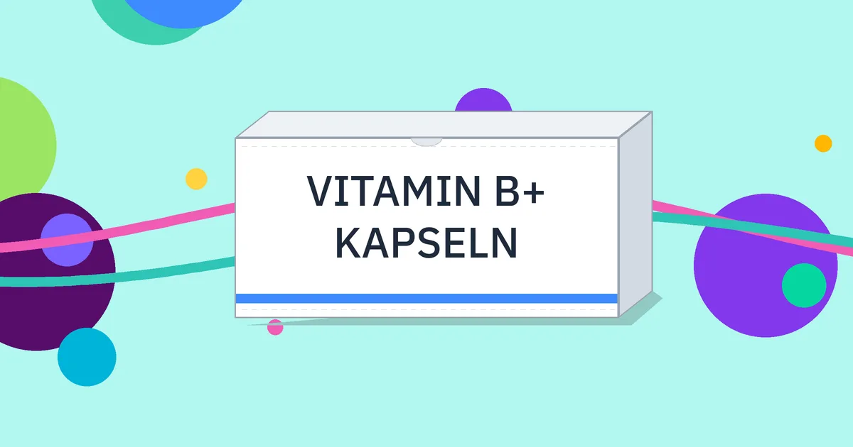 Symbolbild: Packung mit der Aufschrift VITAMIN B+ KAPSELN (PZN 17426944) – Verfügbarkeit und Bezug in Apotheken in Frankfurt am Main