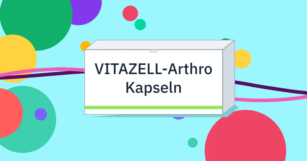 Symbolbild: Packung mit der Aufschrift VITAZELL-Arthro Kapseln (PZN 04957172) – Verfügbarkeit und Bezug in Apotheken in Frankfurt am Main