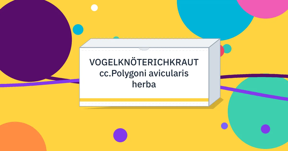Symbolbild: Packung mit der Aufschrift VOGELKNÖTERICHKRAUT cc.Polygoni avicularis herba (PZN 20953475) – Verfügbarkeit und Bezug in Apotheken in Frankfurt am Main