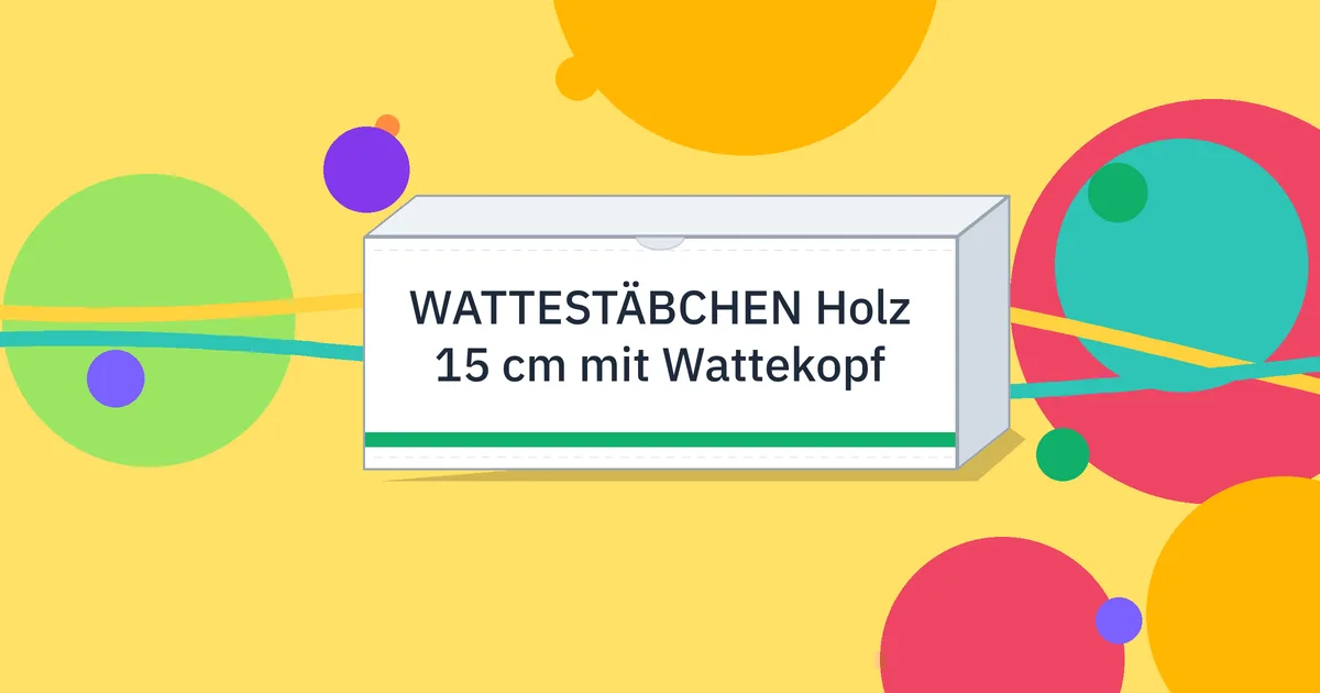 Symbolbild: Packung mit der Aufschrift WATTESTÄBCHEN Holz 15 cm mit Wattekopf (PZN 07354379) – Verfügbarkeit und Bezug in Apotheken in Frankfurt am Main