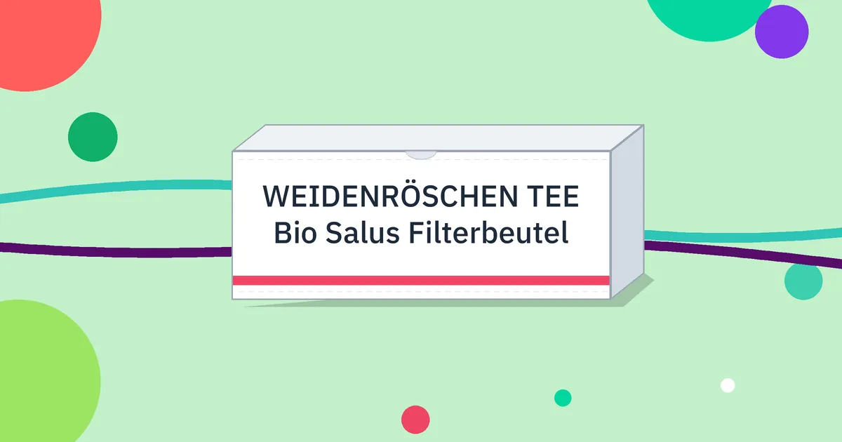 Symbolbild: Packung mit der Aufschrift WEIDENRÖSCHEN TEE Bio Salus Filterbeutel (PZN 17863171) – Verfügbarkeit und Bezug in Apotheken in Frankfurt am Main