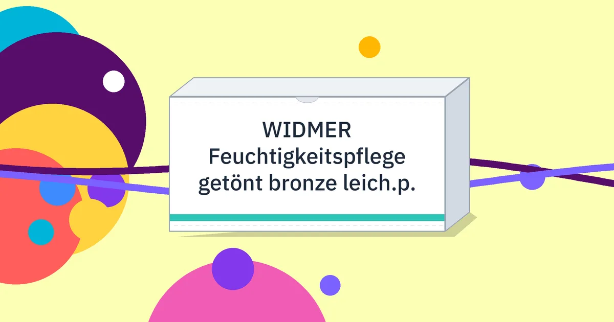 Symbolbild: Packung mit der Aufschrift WIDMER Feuchtigkeitspflege getönt bronze leich.p. (PZN 09949102) – Verfügbarkeit und Bezug in Apotheken in Frankfurt am Main