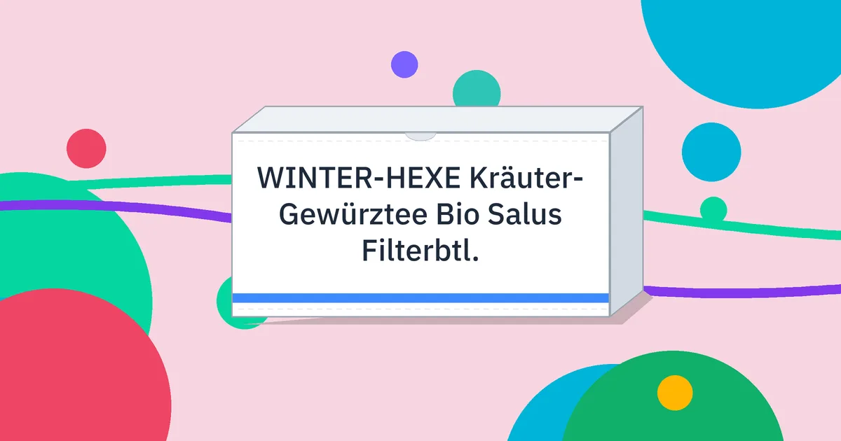 Symbolbild: Packung mit der Aufschrift WINTER-HEXE Kräuter-Gewürztee Bio Salus Filterbtl. (PZN 14219587) – Verfügbarkeit und Bezug in Apotheken in Frankfurt am Main