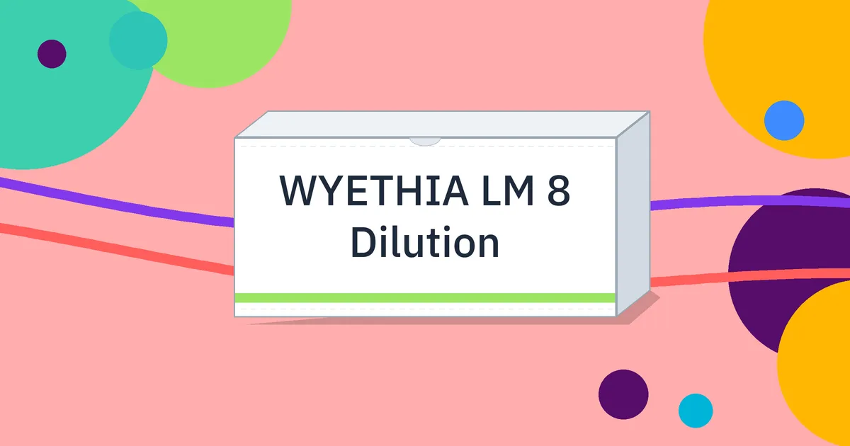 Symbolbild: Packung mit der Aufschrift WYETHIA LM 8 Dilution (PZN 13281495) – Verfügbarkeit und Bezug in Apotheken in Frankfurt am Main