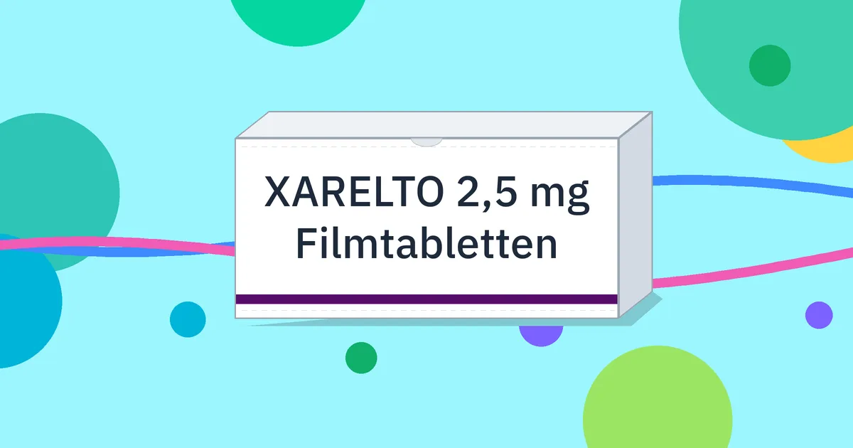 Symbolbild: Packung mit der Aufschrift XARELTO 2,5 mg Filmtabletten (PZN 19525254) – Verfügbarkeit und Bezug in Apotheken in Frankfurt am Main