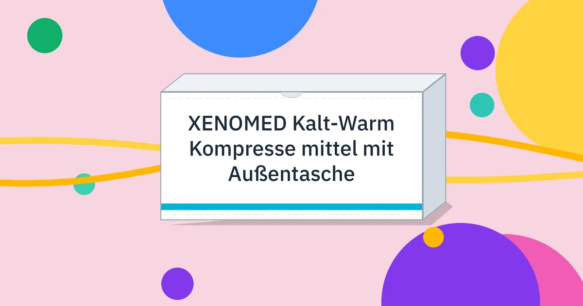 Symbolbild: Packung mit der Aufschrift XENOMED Kalt-Warm Kompresse mittel mit Außentasche (PZN 14215879) – Verfügbarkeit und Bezug in Apotheken in Frankfurt am Main