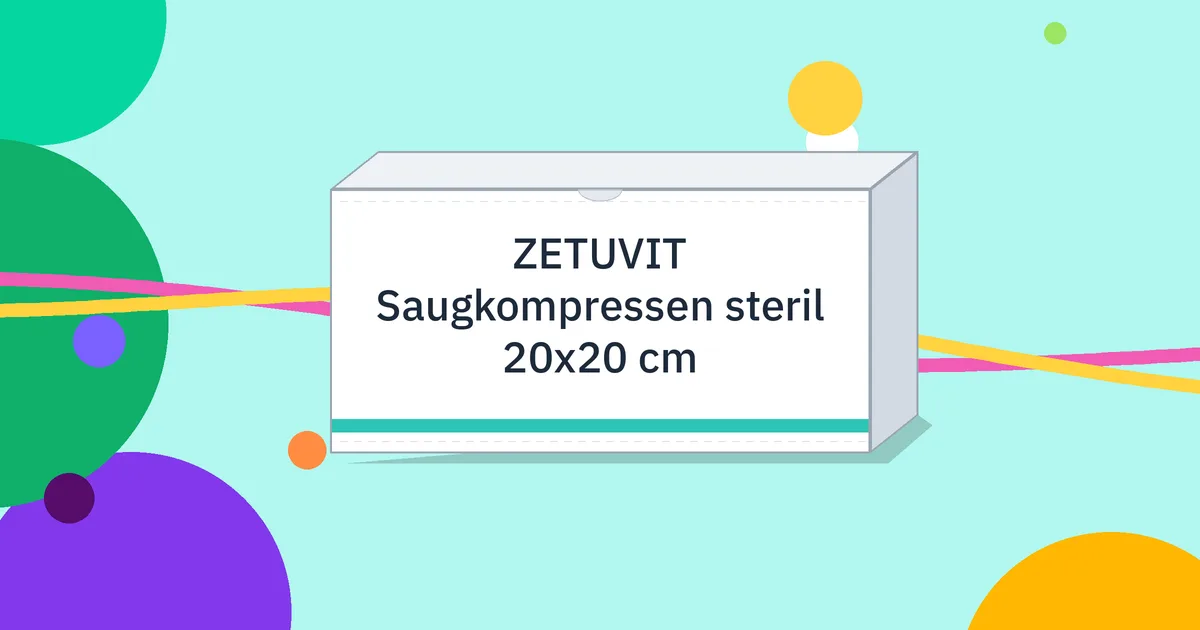Symbolbild: Packung mit der Aufschrift ZETUVIT Saugkompressen steril 20x20 cm (PZN 16205566) – Verfügbarkeit und Bezug in Apotheken in Frankfurt am Main