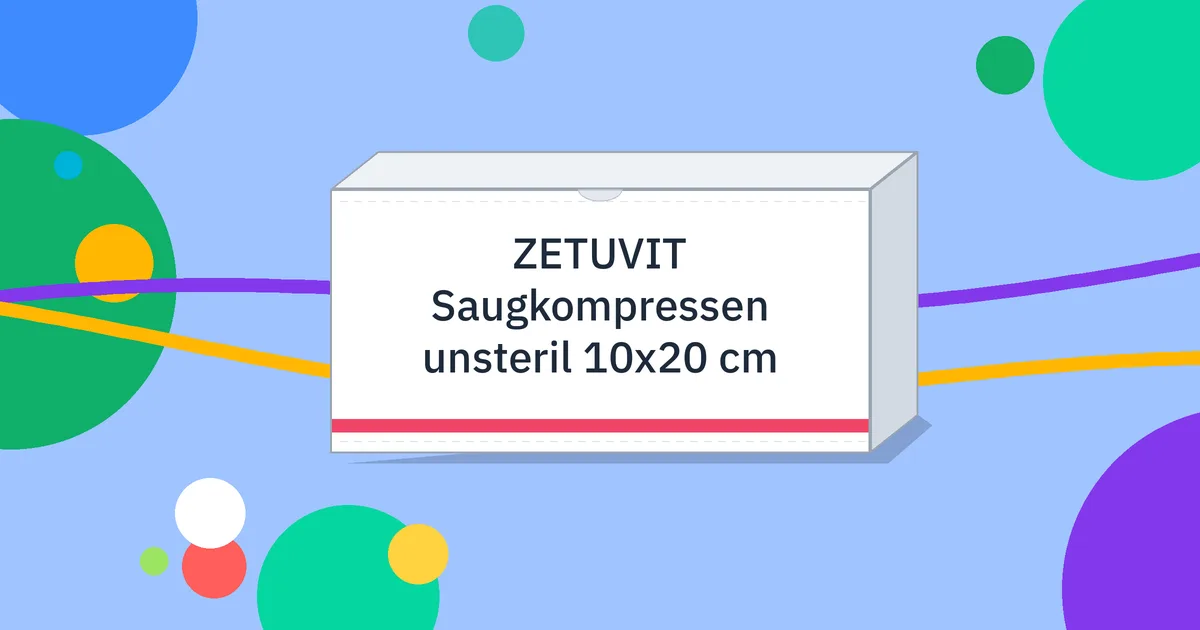 Symbolbild: Packung mit der Aufschrift ZETUVIT Saugkompressen unsteril 10x20 cm (PZN 18297176) – Verfügbarkeit und Bezug in Apotheken in Frankfurt am Main