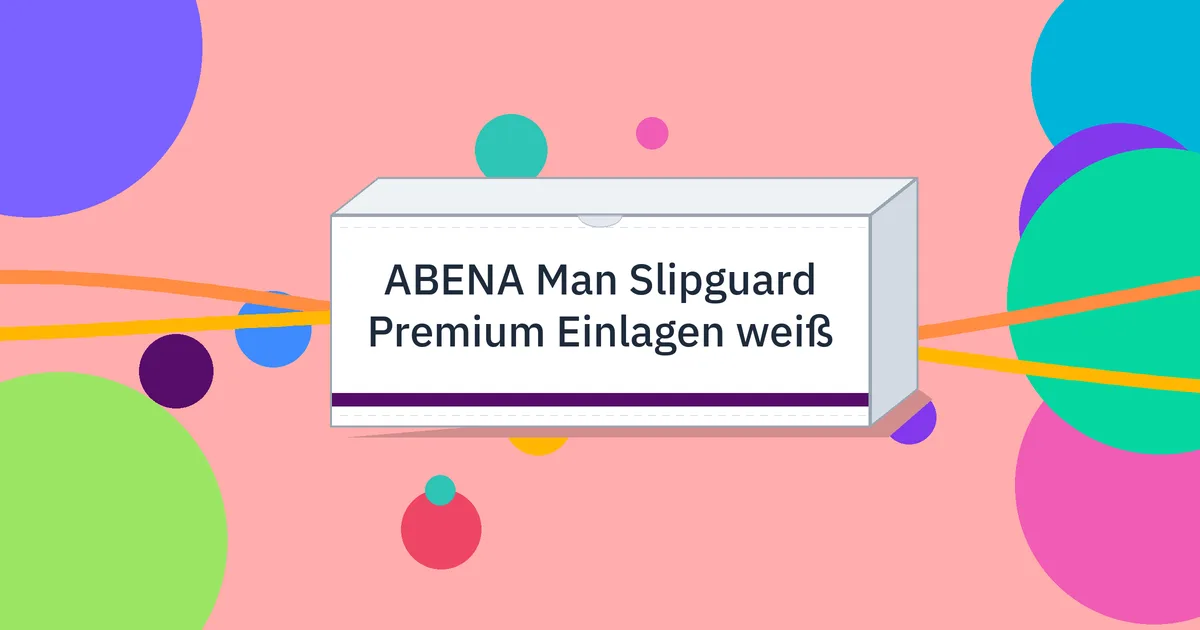 Symbolbild: Packung mit der Aufschrift ABENA Man Slipguard Premium Einlagen weiß (PZN 20589986) – Verfügbarkeit und Bezug in Apotheken in Frankfurt am Main