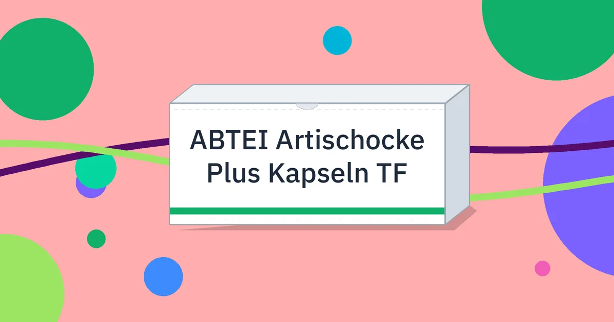 Symbolbild: Packung mit der Aufschrift ABTEI Artischocke Plus Kapseln TF (PZN 17944047) – Verfügbarkeit und Bezug in Apotheken in Frankfurt am Main