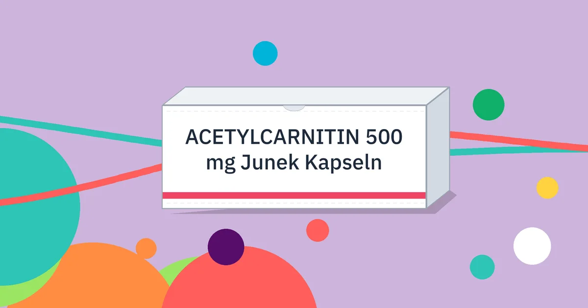 Symbolbild: Packung mit der Aufschrift ACETYLCARNITIN 500 mg Junek Kapseln (PZN 00136219) – Verfügbarkeit und Bezug in Apotheken in Frankfurt am Main