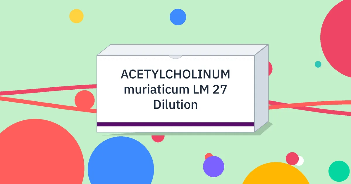 Symbolbild: Packung mit der Aufschrift ACETYLCHOLINUM muriaticum LM 27 Dilution (PZN 13266389) – Verfügbarkeit und Bezug in Apotheken in Frankfurt am Main
