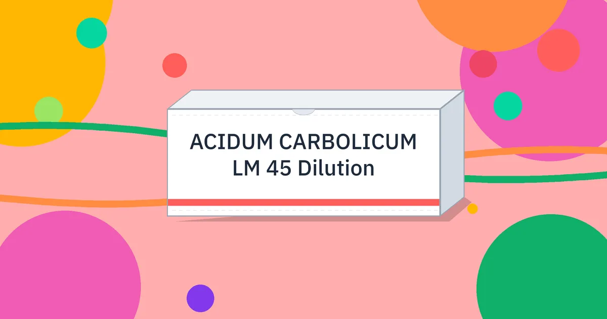 Symbolbild: Packung mit der Aufschrift ACIDUM CARBOLICUM LM 45 Dilution (PZN 13272125) – Verfügbarkeit und Bezug in Apotheken in Frankfurt am Main